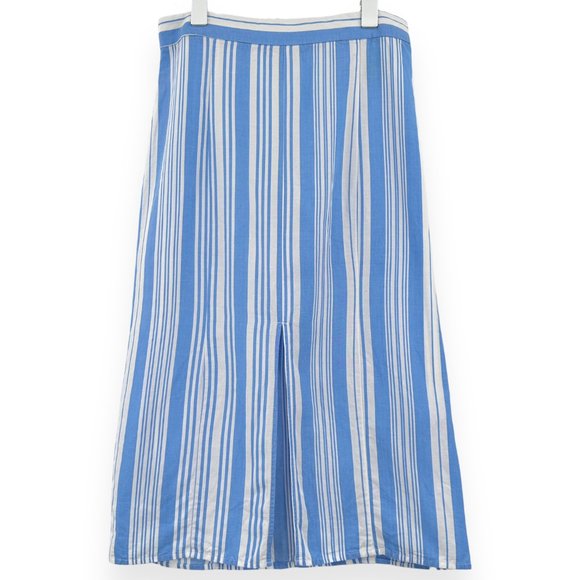 Lemlem | Skirts | Lemlem Hm Blue White Striped Linen Blend Midi Skirt ...